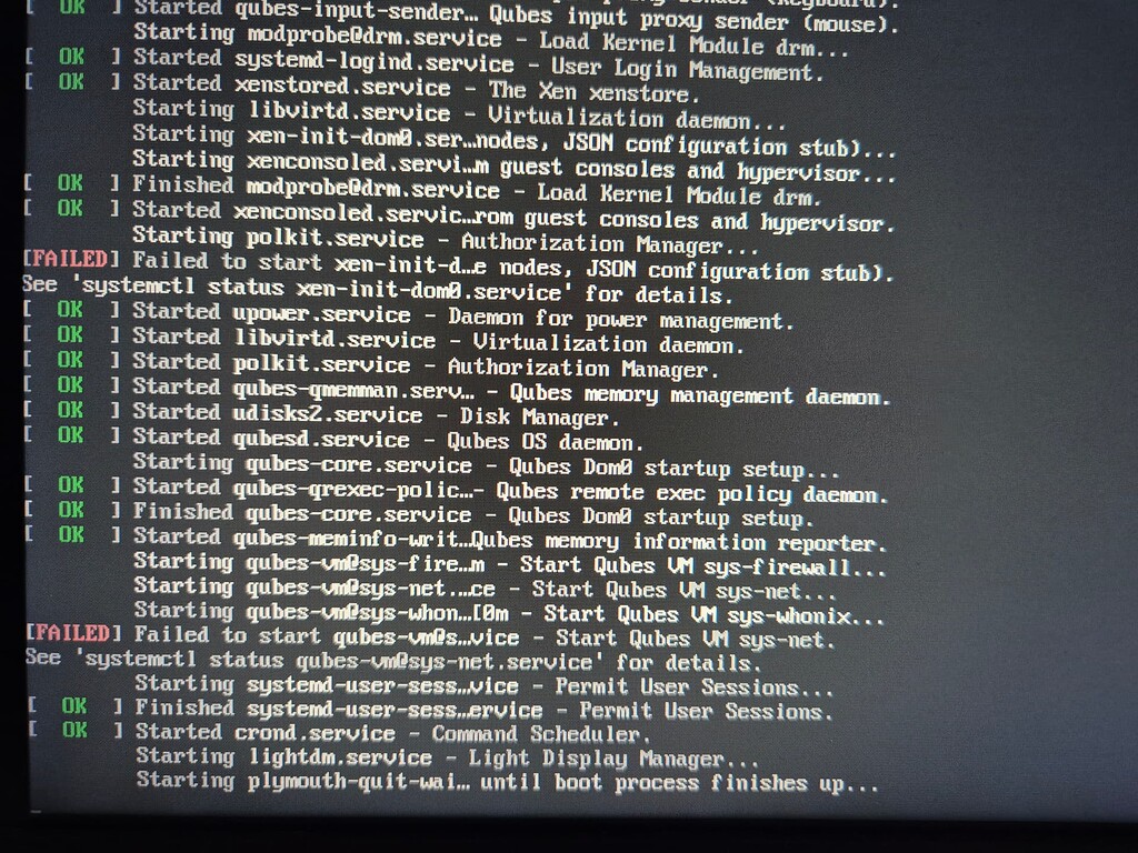 Error during reboot after doing backups - User Support - Qubes OS Forum