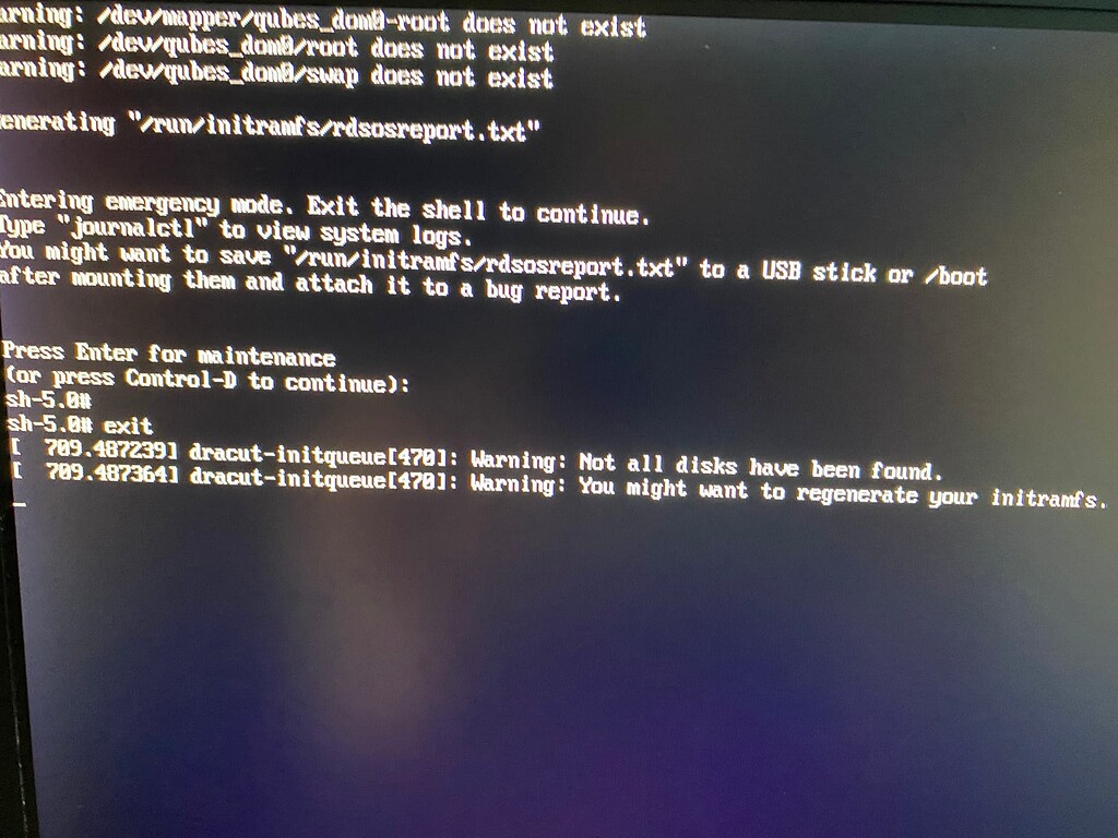 "Qubes-dom0-root" does not exist after adding another LUKS2 disk password (that works) - User ...