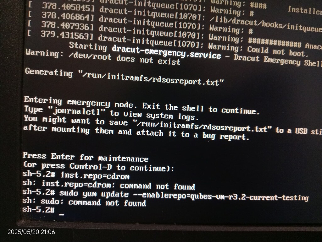 Unable to Boot: /dev/root Does Not Exist - General - Qubes OS Forum